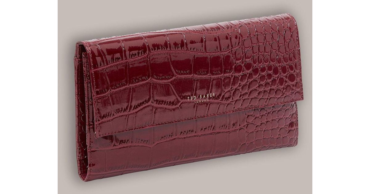 Ted Baker Viviia Patent Croc Travel Organiser Wallet in Purple | Lyst UK