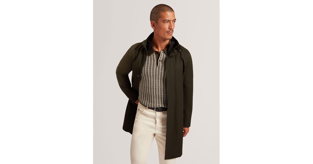 Ted Baker Ruabon Funnel Neck Longline Jacket With Liner in Black for ...