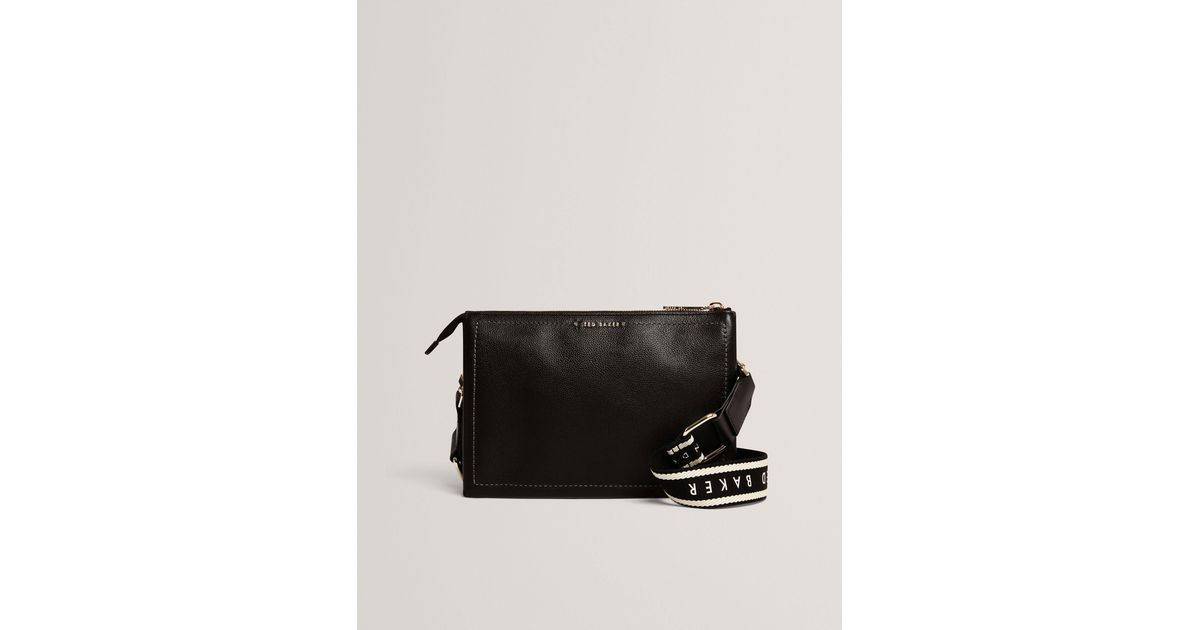 Ted Baker Larinda Webbing Strap Leather Crossbody Bag in Black | Lyst UK