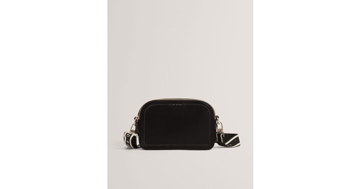 Ted Baker Luceele Logo Webbing Leather Crossbody Camera Bag in Black ...