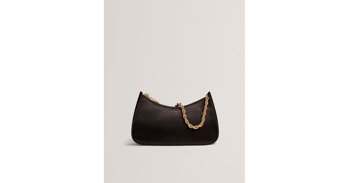 Ted Baker Agnise Satin Chain Strap Small Shoulder Bag in Black | Lyst UK
