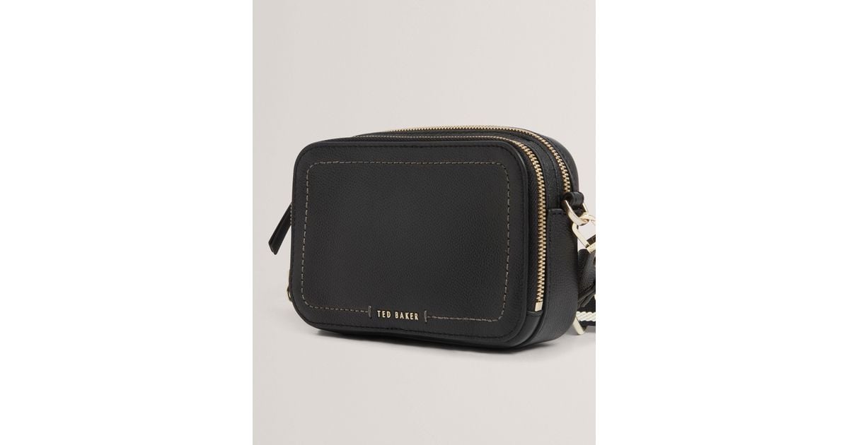 Ted Baker Linzie Small Leather Webbing Crossbody Camera Bag in Black ...