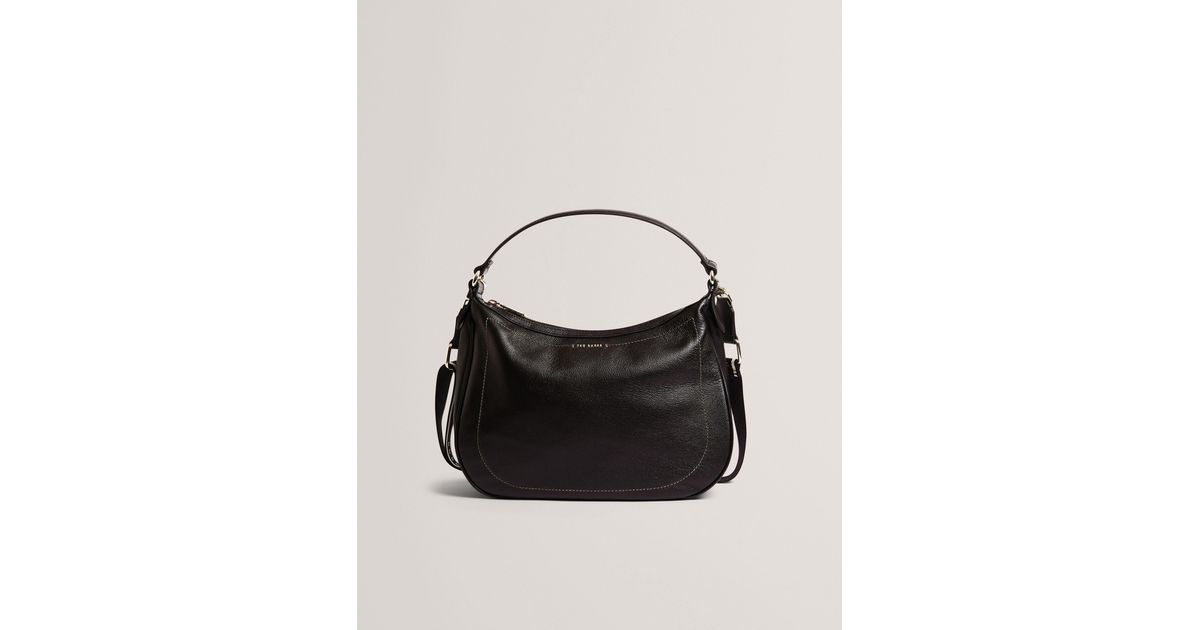 Ted Baker Lyshia Webbing Strap Large Leather Hobo Bag in Black | Lyst UK