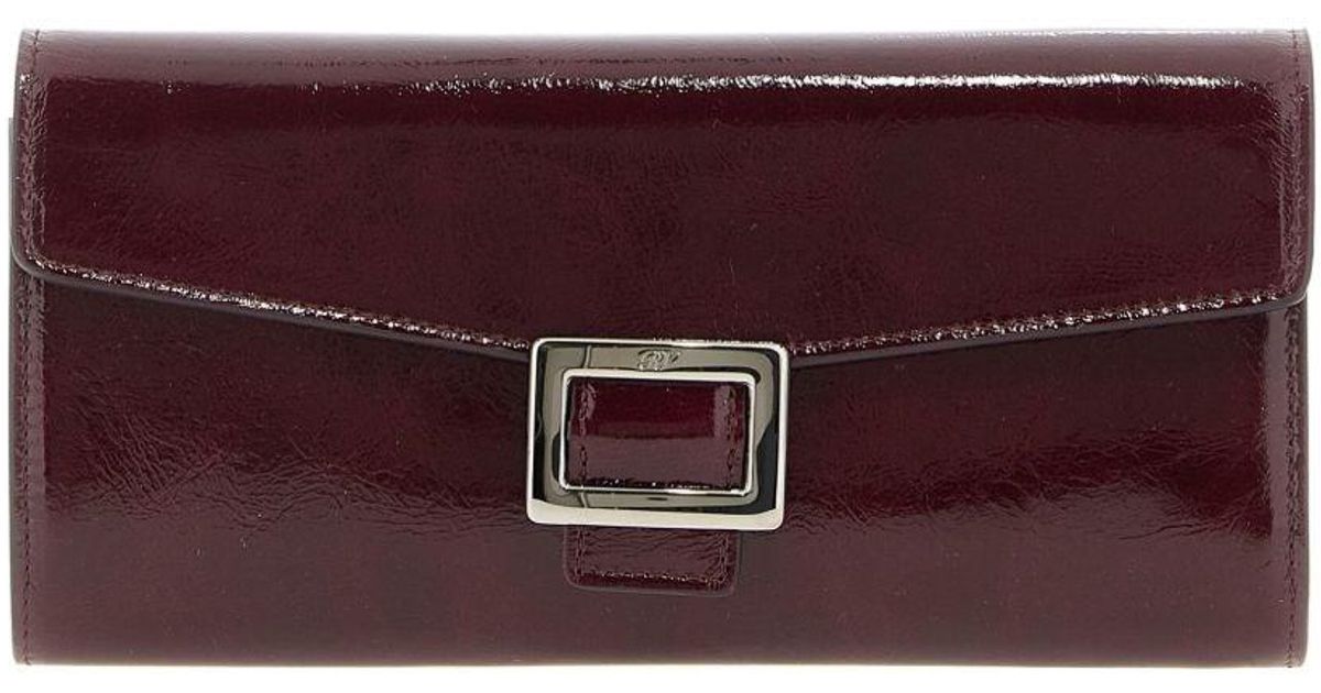 Roger Vivier Belle Vivier Patent Leather Wallet On Chain in Purple ...