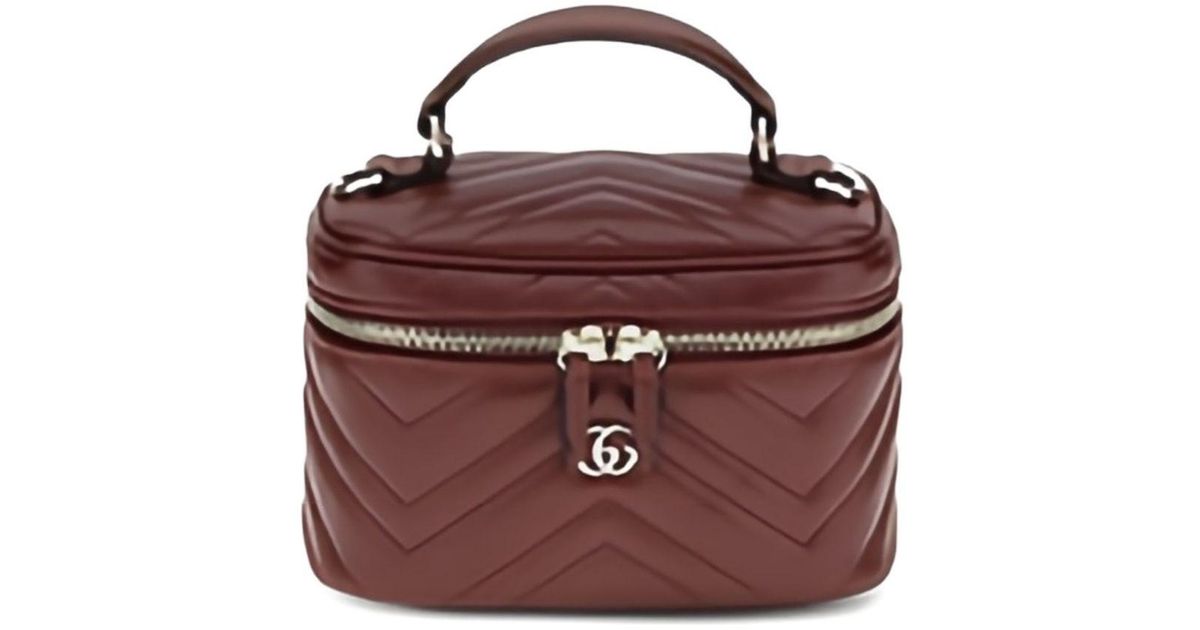 Gucci Gg Marmont Leather Vanity Case in Purple | Lyst UK