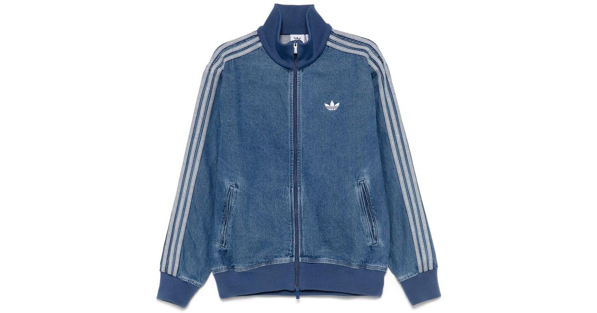 adidas Firebird Adicolor Denim Jacket in Blue for Men | Lyst UK