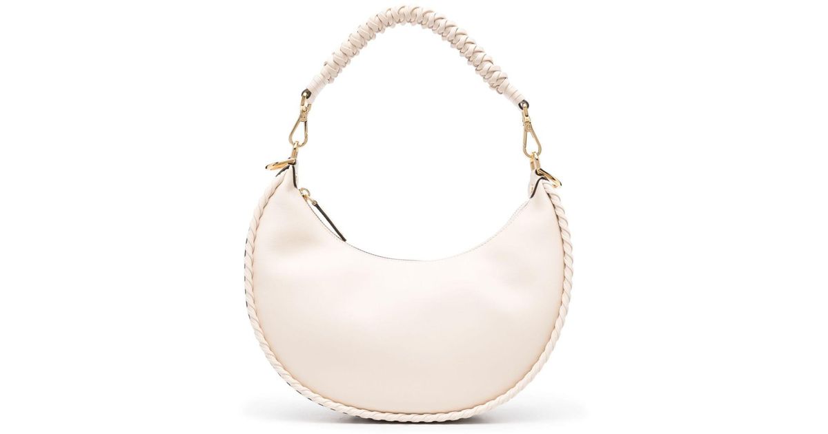 Fendi Graphy Small Leather Shoulder Bag in Natural | Lyst
