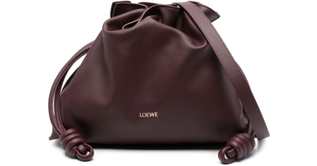Loewe Flamenco Medium Leather Clutch in Brown | Lyst UK