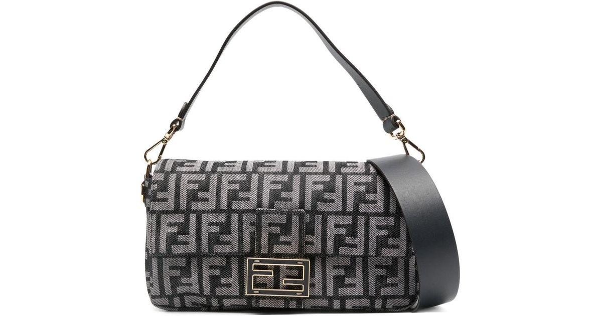 Fendi Baguette Ff Handbag in Black | Lyst UK