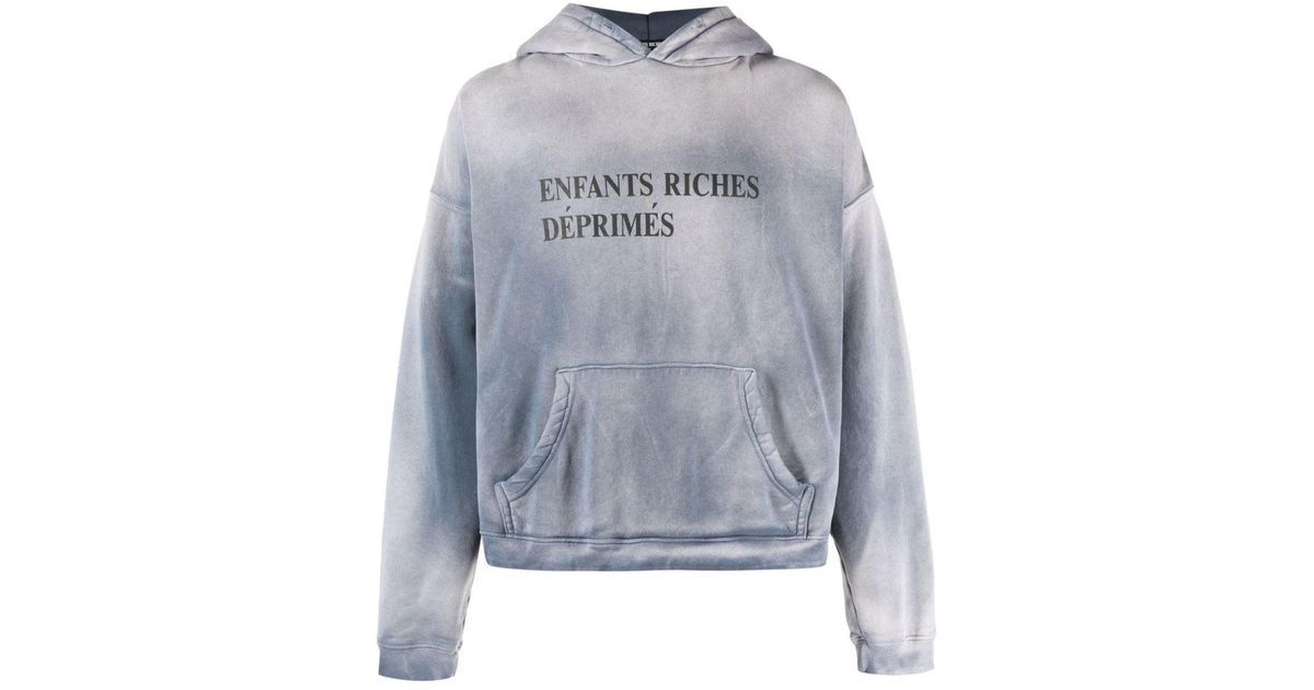 Enfants Riches Deprimes Sun Faded Logo-print Hoodie in Grey Enfants Riches Deprimes Sun Faded Logo-print Hoodie in Grey