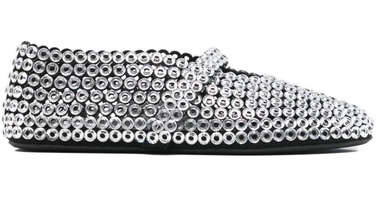 Alaïa Ballet Flats With Studs in White | Lyst UK
