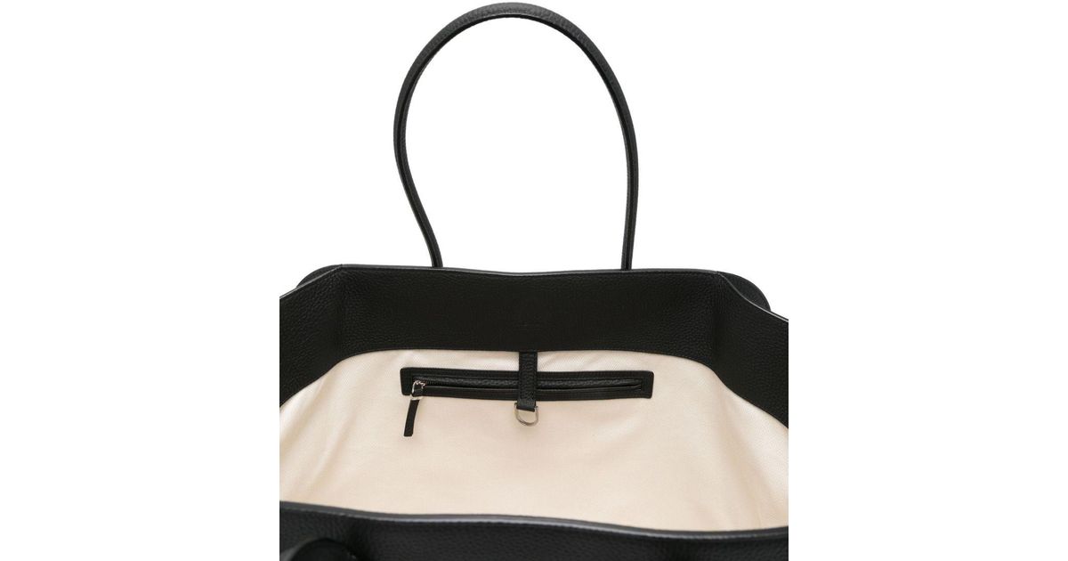 The Row Marlo Leather Shoulder Bag in Black | Lyst