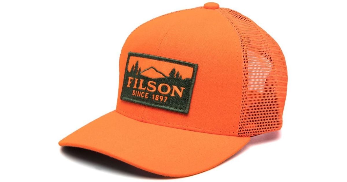 Filson Logo-patch Trucker Hat in Orange for Men | Lyst