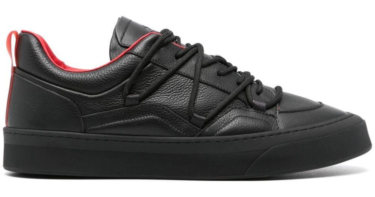 Ferrari Leather Sneakers in Black for Men | Lyst