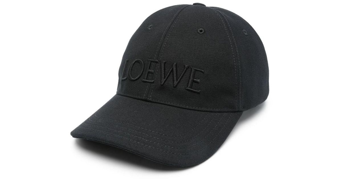 Loewe Logo Canvas Baseball Cap in Black for Men | Lyst UK