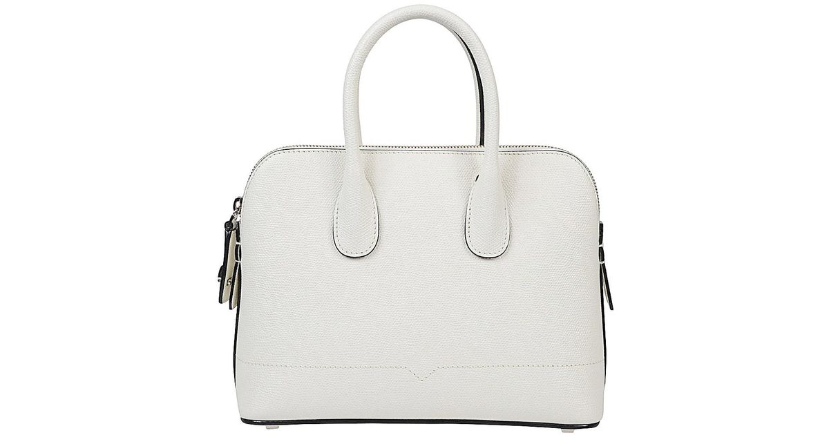 Valextra My Logo Leather Mini Bag in White | Lyst UK