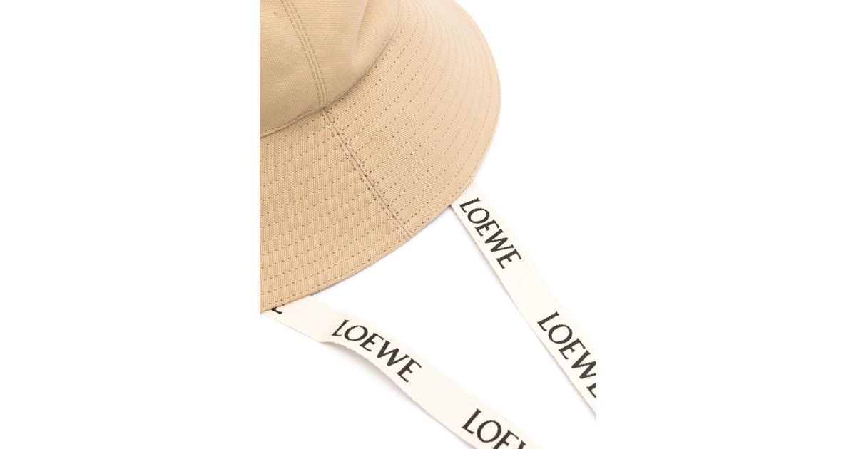 Loewe Logo-Patch Canvas Hat in Natural | Lyst