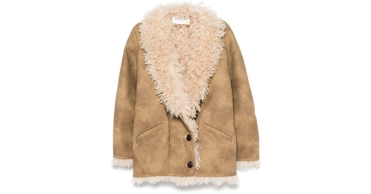 Isabel Marant Shearling Coat Marant Étoile in Natural | Lyst UK