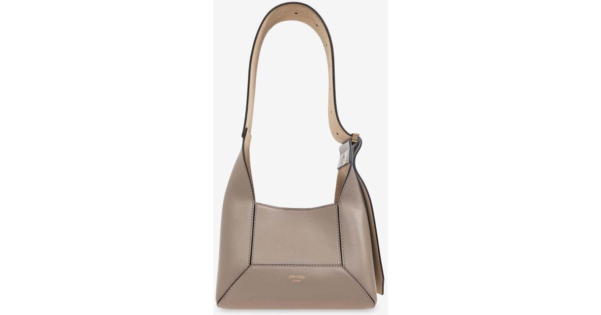 Jimmy Choo Small Diamond Hobo Leather Shoulder Bag in White | Lyst