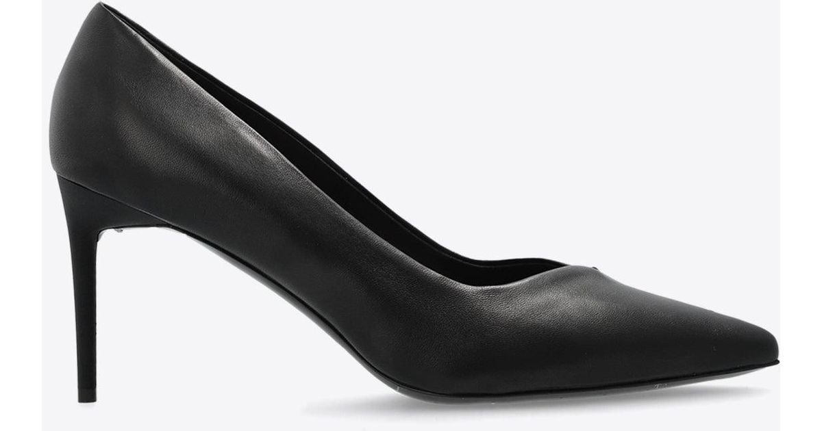 Max Mara Phyllis 80 Leather Pumps in Black | Lyst