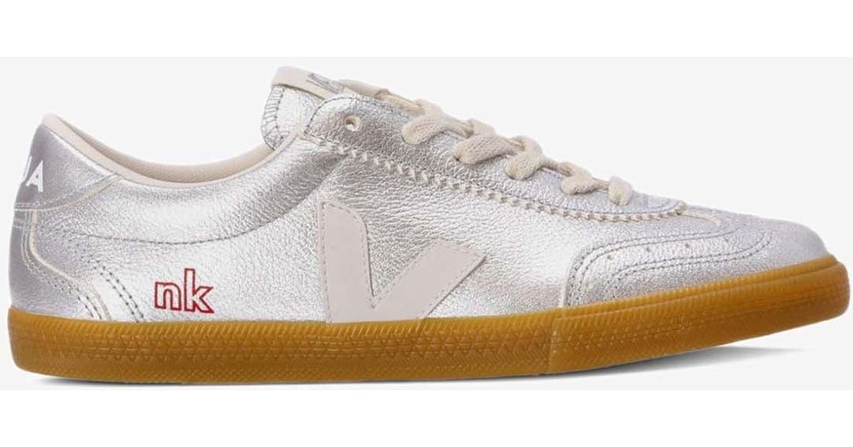 Veja X Nk Store Volley Metallic Low-Top Sneakers in White | Lyst