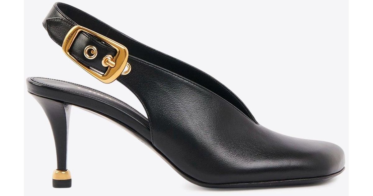 Chloé Andrea 70 Calf Leather Slingback Pumps in Black | Lyst