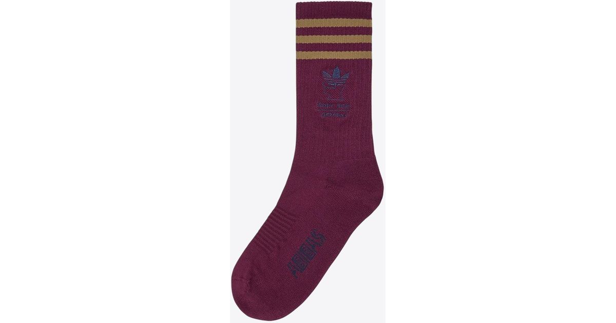 adidas Originals X Brain Dead Crew-Length Logo Socks in Purple for Men ...