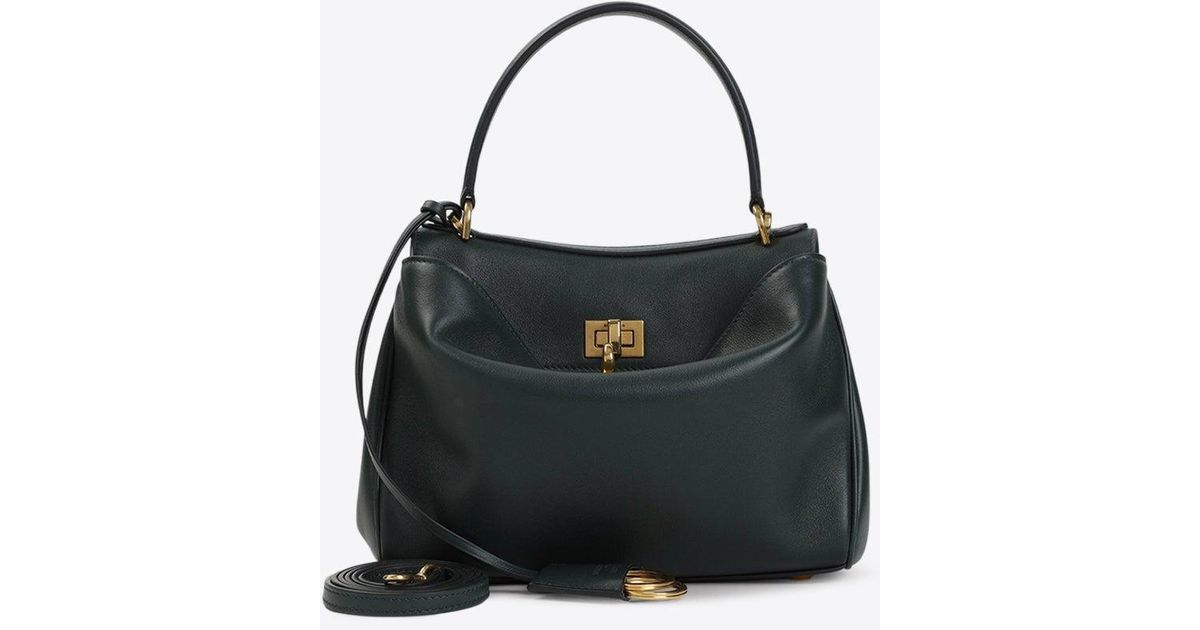 Balenciaga Mini Rodeo Leather Top Handle Bag in Black | Lyst