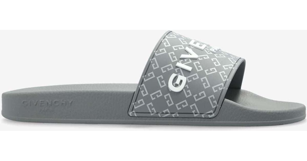 Givenchy Monogram Rubber Slides in White for Men | Lyst