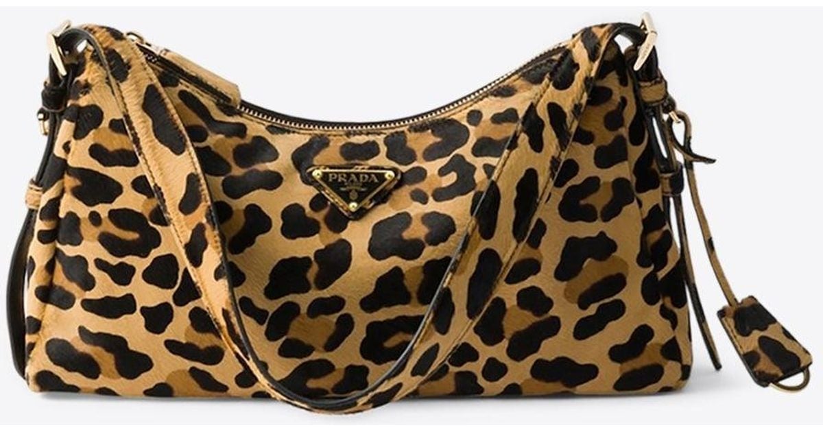 Prada Medium Aimée Leopard Print Shoulder Bag in White | Lyst