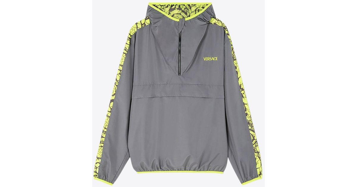 Versace Barocco Silhouette Track Jacket in Gray for Men | Lyst