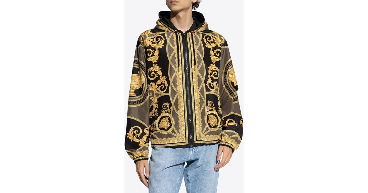 Versace La Coupe Des Dieux Zip-Up Jacket in Black for Men | Lyst