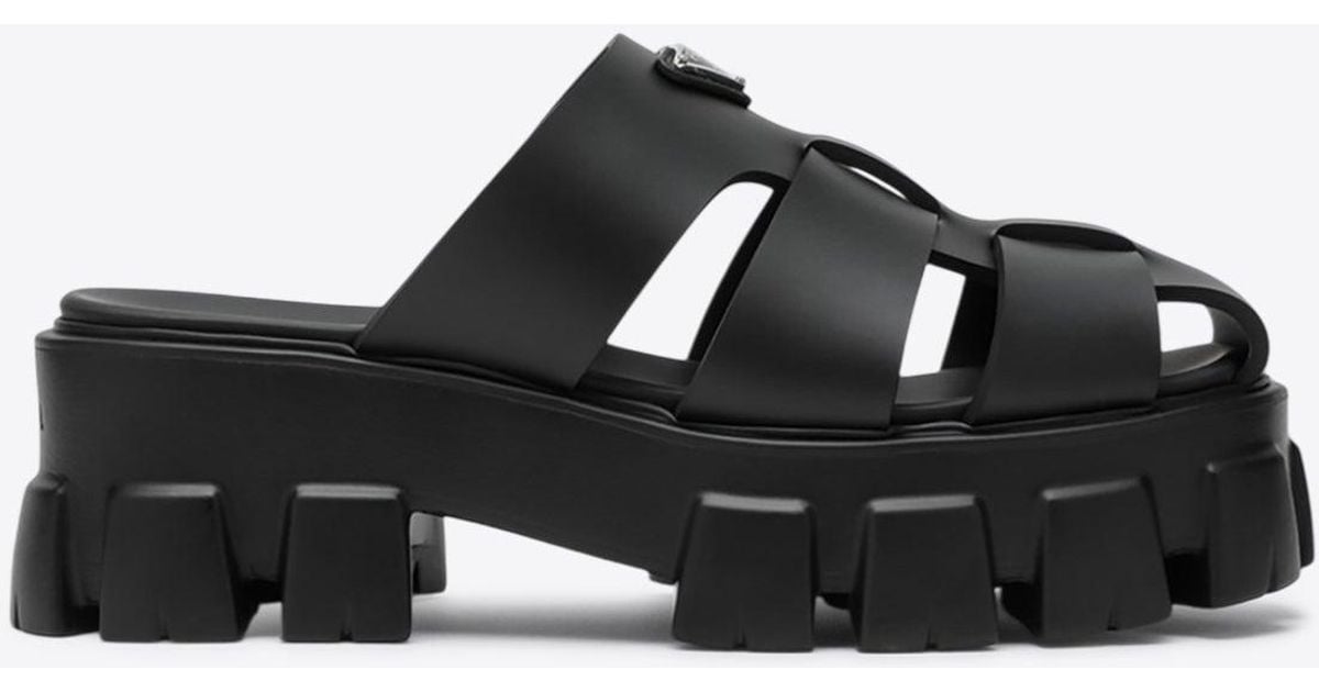 Prada Monolith Rubber Clogs in Black | Lyst