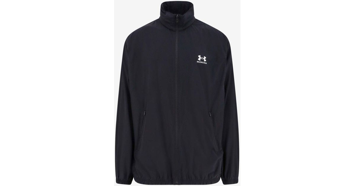 Balenciaga X Under Armour Logo Print Windbreaker Jacket in Blue for Men ...