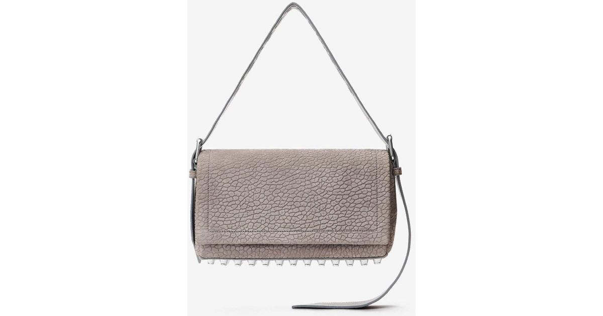 Alexander Wang Medium Ricco Nubuck Leather Crossbody Bag in Gray | Lyst