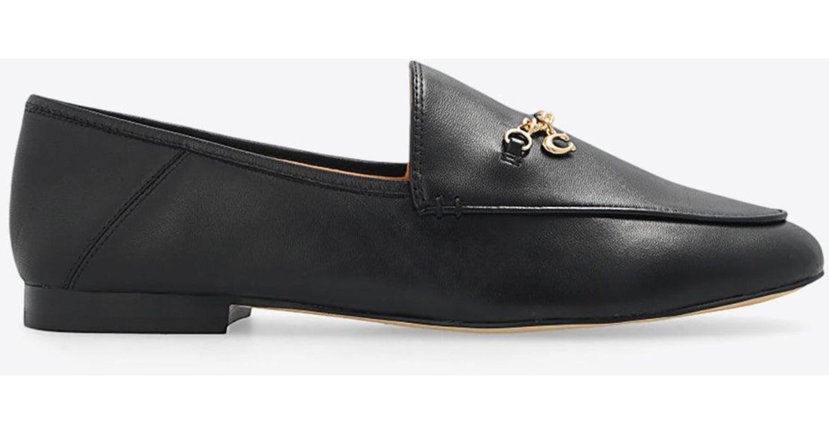 COACH Hanna Leather Chain Loafers in White | Lyst