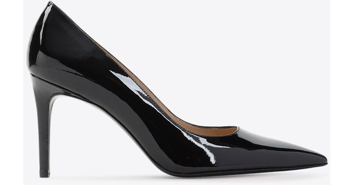 Stuart Weitzman Power 85 Patent Leather Pumps in Black | Lyst
