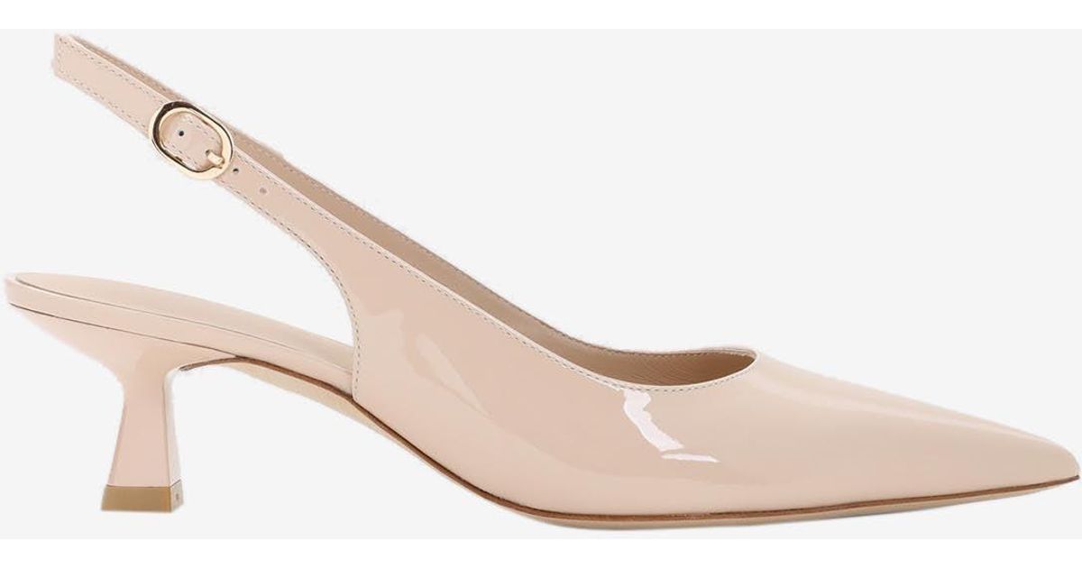Stuart Weitzman Stuart Sculpt 50 Slingback Pumps in White | Lyst