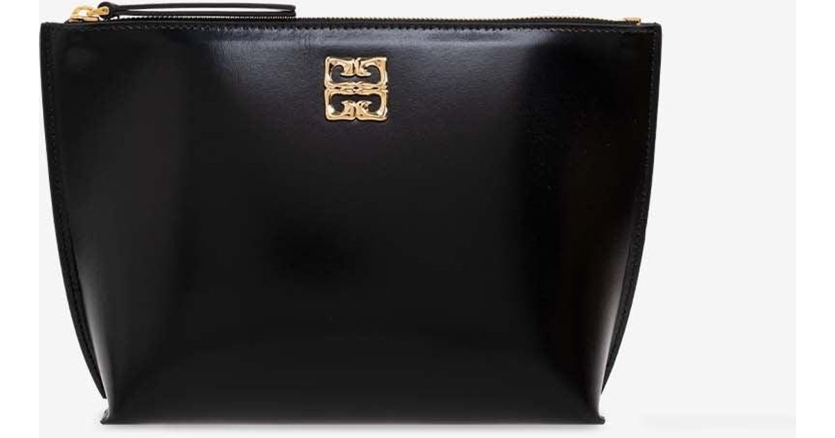 Givenchy 4G Liquid Leather Pouch Bag in Black | Lyst