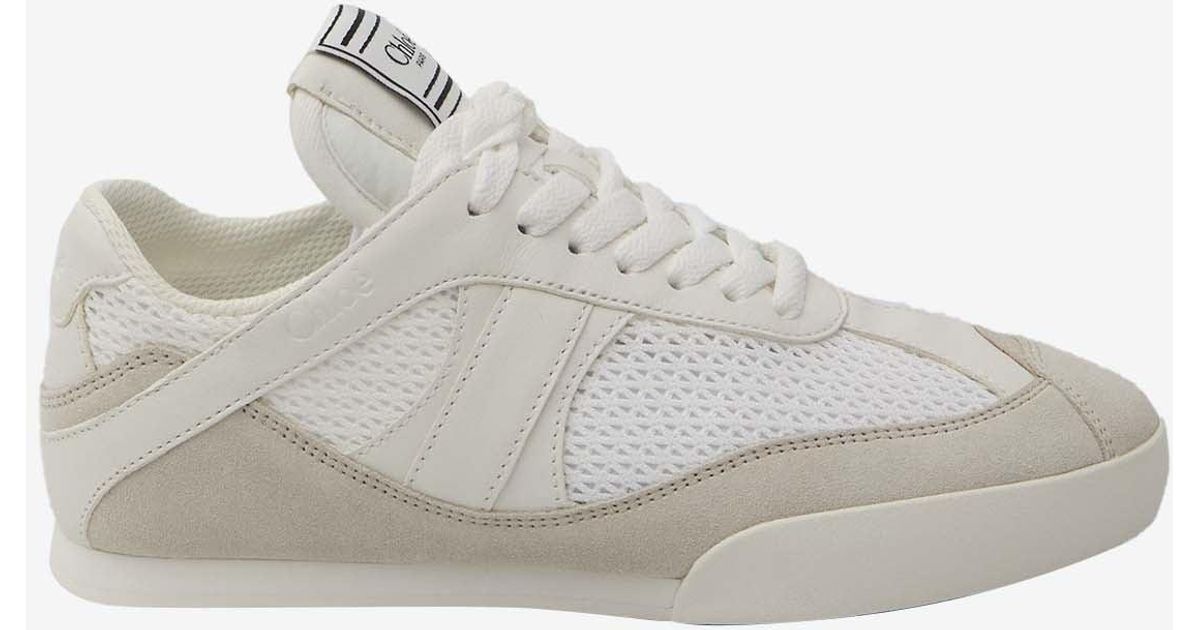 Chloé Kick Leather And Suede Sneakers in White | Lyst