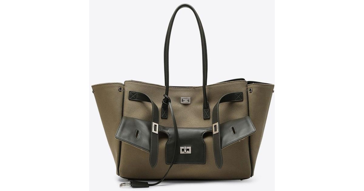 Balenciaga Medium Carry All Bel Air Tote Bag in Green | Lyst