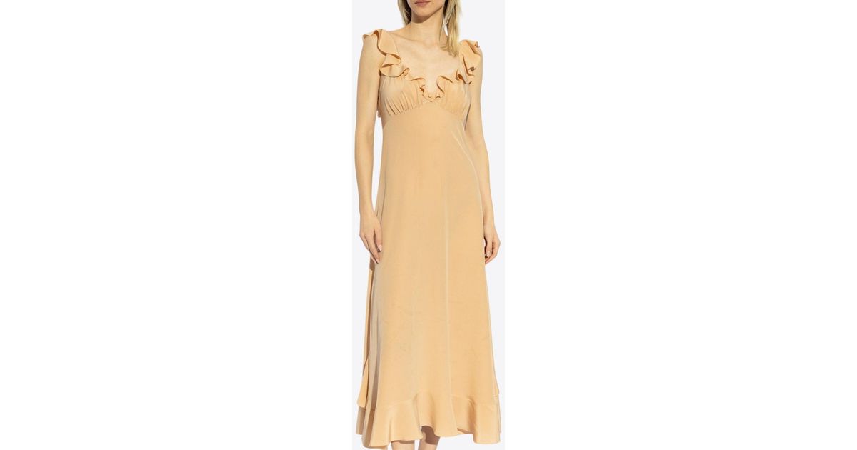Chloé De Chin Maxi Dress in Natural | Lyst