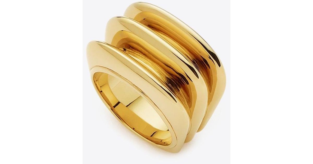 Missoma Hera Dome Triple Ridge Ring in Metallic | Lyst