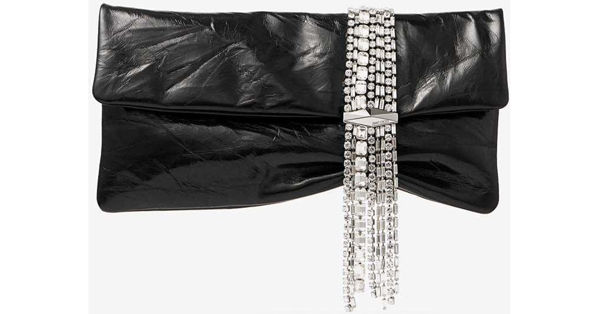 Jimmy Choo Zandra Crystal-Embellished Clutch in White | Lyst