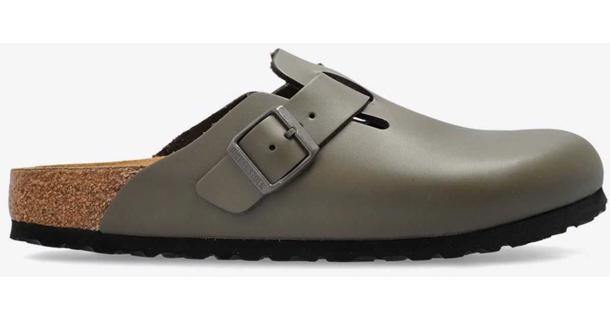 Birkenstock Boston Natural Leather Flat Clogs in Brown for Men | Lyst