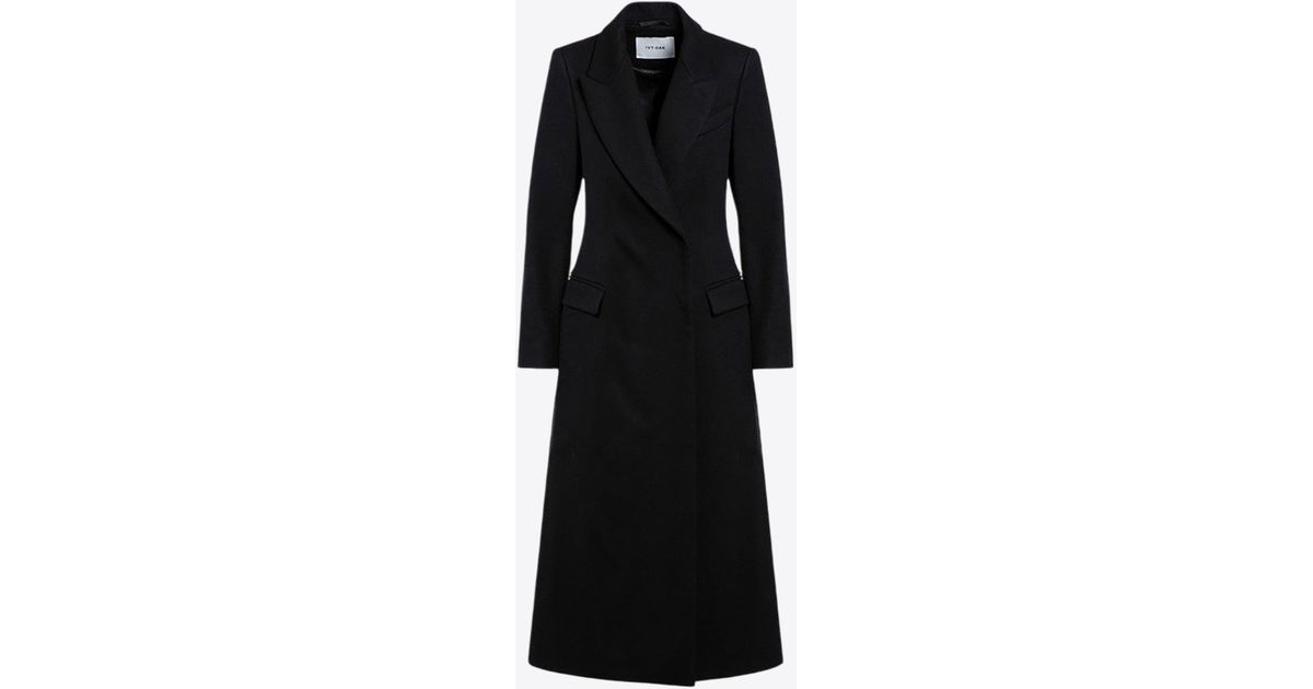 IVY & OAK Cynthia Double-Breasted Wool-Blend Coat in Black | Lyst