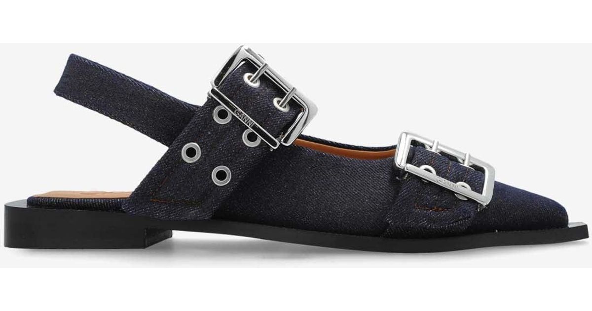 Ganni Shoes With Buckles in Blue | Lyst