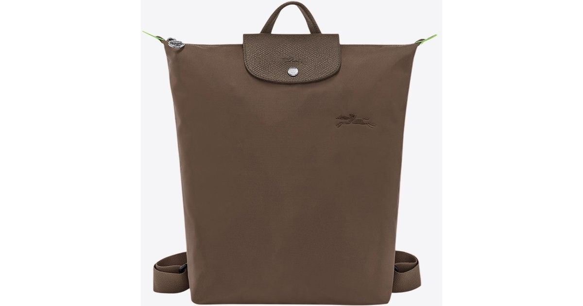 Longchamp Medium Le Pliage Canvas Backpack in Brown | Lyst