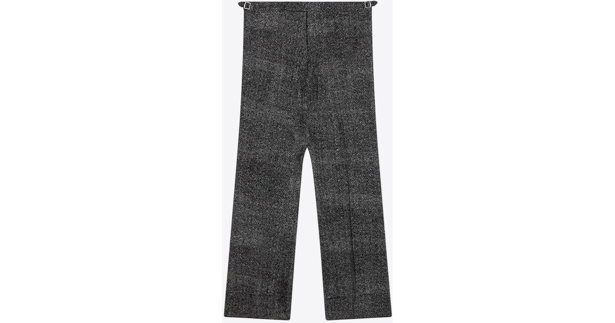 Prada Herringbone Straight-Leg Pants in Gray for Men | Lyst