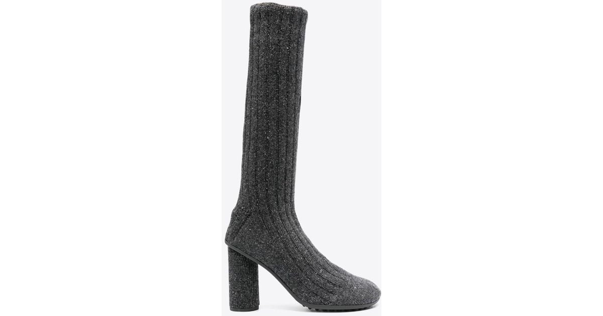 Bottega Veneta Atomic 90 Ribbed Knit Knee-High Boots in White | Lyst
